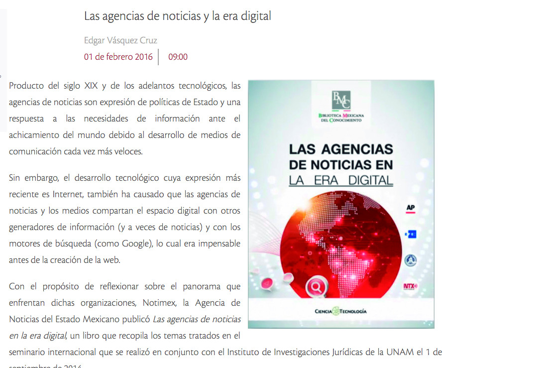 Las agencias de noticias y la era digital | Edgar Vásquez Cruz Las agencias de noticias y la era digital | Edgar Vásquez Cruz